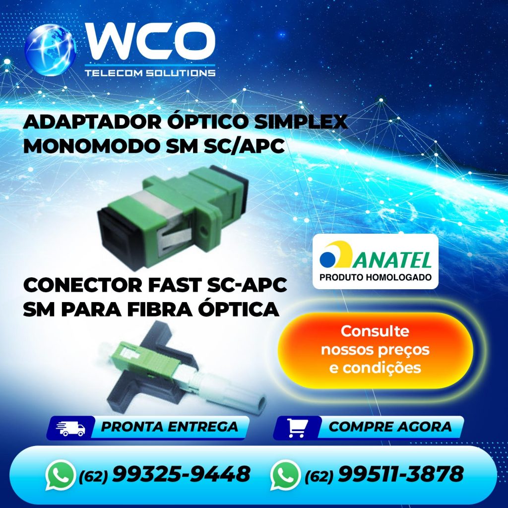 Adaptador Óptico Simplex Monomodo SM SC/APC + Conector Fast SC-APC SM para Fibra Óptica | WCO ...